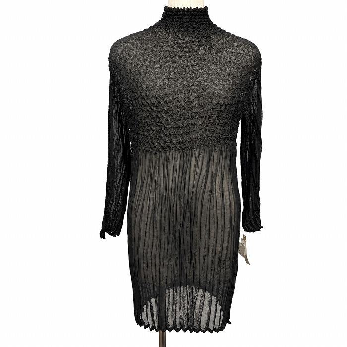 【新品】POCKETEE 透け シアー シフォン ブラウス シャツ チュニック ストレッチ 無地 長袖 モックネック ポリ100% F 黒 レディース : Undo Rowa ヤフー店 ...