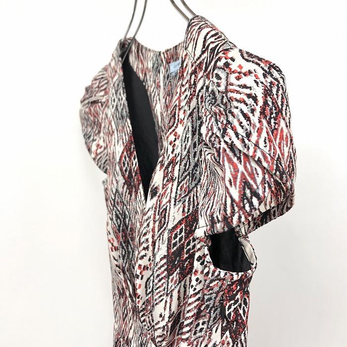 ギルドプライム GUILD PRIME 薄手 ワンピース 裏地付き 半袖 総柄 ポリ100% 34 オフホワイト×レッド×ブラック×グレー 赤系 レディース : Undo Rowa ヤフー店 ...