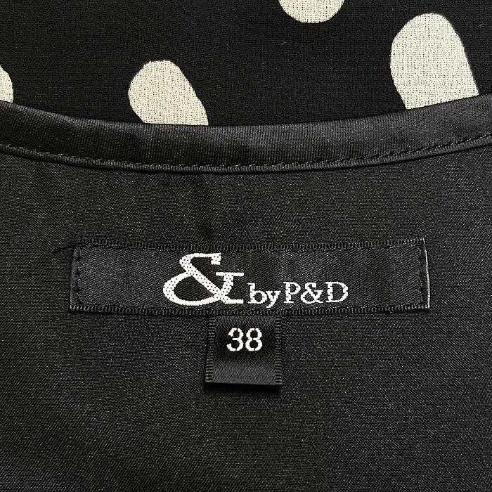 & by P&D アンドバイピーアンドディー ＆by P＆G 薄手 キャミソールワンピース ドット 水玉 ポリ100% 38 ブラック×アイボリー 黒 レディース : Undo Rowa ...