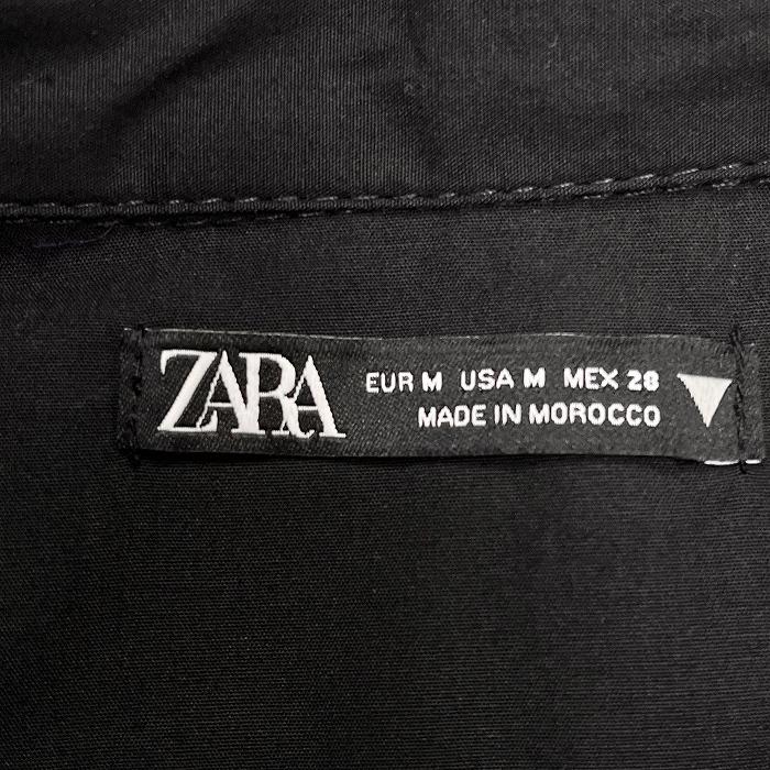 ZARA ザラ M レディース シャツチュニック シャツワンピース ノースリーブ 無地 フライフロント ボタン留め ポケット 綿100% ブラック 黒 : Undo Rowa ヤフー店 ...