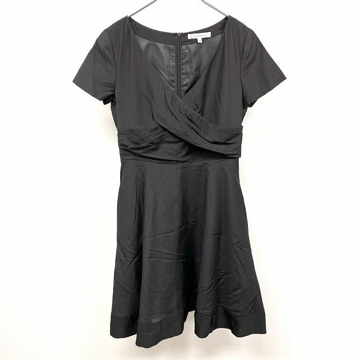 ポールアンドジョーシスター PAUL＆JOE SISTER 薄手 ワンピース ドット柄 裏地付き 半袖 カシュクール コットン×シルク 38 黒 レディース :LW00487:Undo ...