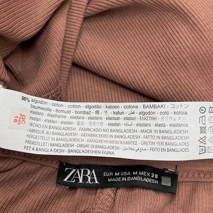 ザラ ZARA リブカットソー キャミソールワンピース ストレッチ 裏地無し 無地 Vネック 綿×ポリウレタン M ココアブラウン 茶系 レディース : lw00625 : Undo Rowa ...