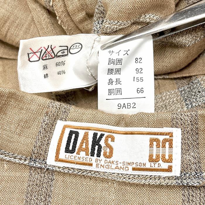 ダックス イングランド DAKS ENGLAND オープンカラー シャツワンピース チェック ボタン留め 半袖 麻×綿 9AB2 茶×紺×白 茶系 レディース :LW00632:Undo ...