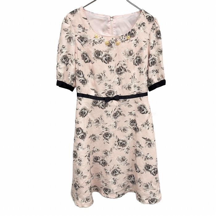 PRIME PATTERN プライムパターン 【新品】PRIME ワンピース シボ生地 ジョーゼット 花柄 半袖 裏地付き ポリ100% M ピンク ピンク×紺 レディース : Undo ...