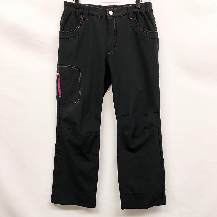 TIGORA ティゴラ LL レディース スポーツ パンツ 少しフレア 裏起毛 ウエストゴム ロング ポリエステル×ポリウレタン ブラック×ピンク 黒 : Undo Rowa ヤフー店 ...