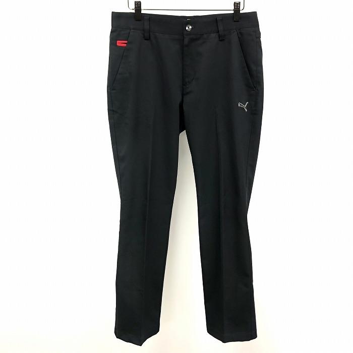 PUMA（プーマ） 76 メンズ 男性 スポーツパンツ DRY ドライ ストレート ロゴ刺繍 ジップフライ ロング ポリエステル100% ブラック×レッド 黒 : Undo Rowa ヤフー店 ...