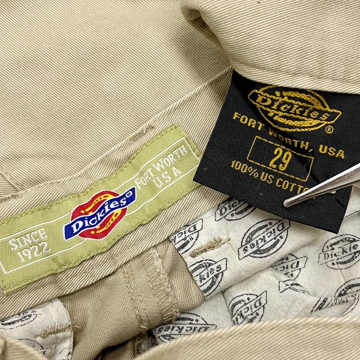 Dickies ディッキーズ 29 メンズ チノパンツ 若干テーパード ロゴワッペン ジップフライ ロング USコットン100% 綿100% ベージュカーキ系 : Undo Rowa ヤフー店 ...