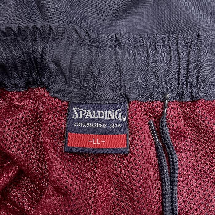 SPALDING スポルディング LL XL メンズ パンツ テーパード ウエストにゴムと紐 メッシュ裏地 ロゴ ポリ100% ネイビー×ピンクレッド系 紺 :PL04805:Undo ...