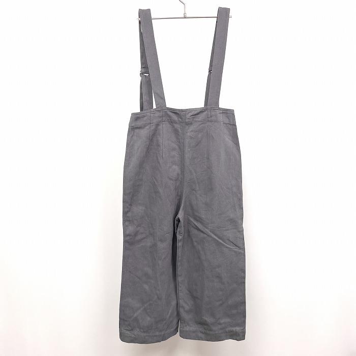 PairPair（ペアペア） カラーデニム ハイウエストサロペット ワイドパンツ 肩紐 無地 若干テーパード 綿100% コットン S グレー レディース : Undo Rowa ヤフー店 ...