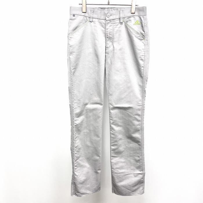 adidas（アディダス） ゴルフ パンツ 若干フレア 裾がアンフィニッシュドの状態 ロゴ刺繍 綿×ポリ 79 グレー×グリーン グレー メンズ 男性 : Undo Rowa ヤフー店 ...