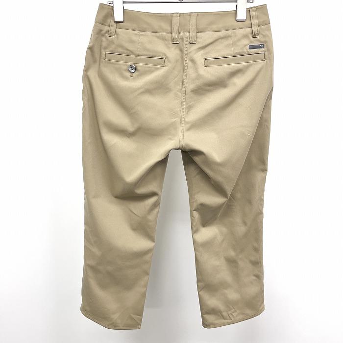 PUMA プーマ M レディース 女性 若干薄手 クロップドパンツ ロゴパッチ ジップフライ ポリエステル100% ベージュカーキ×ピンク ベージュ系 : Undo Rowa ヤフー店 ...