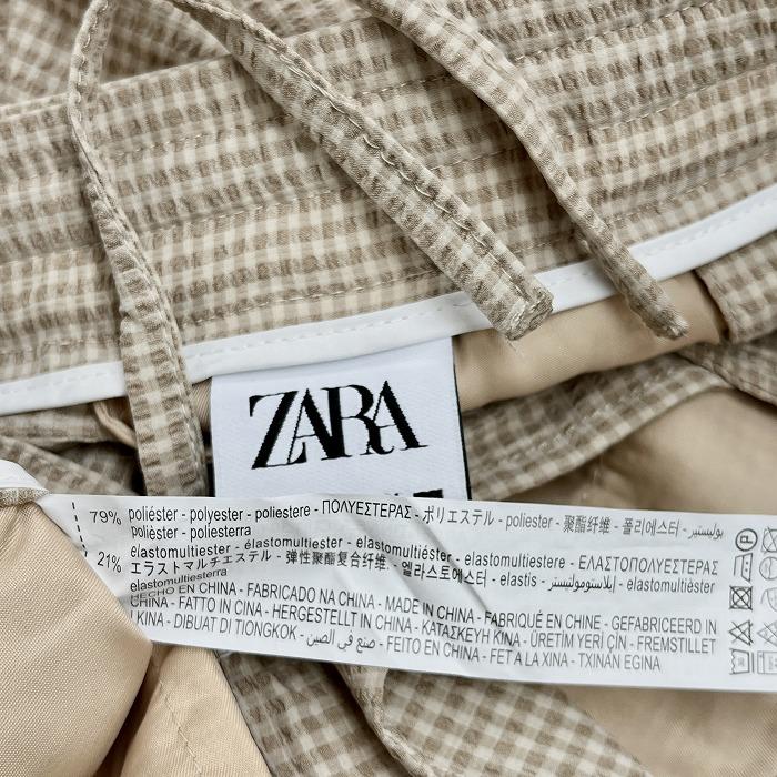ZARA ザラ パッカブル パンツ テーパード チェック 薄手 春夏 シアサッカー ポリ×エラストマルチエステル M ベージュブラウン メンズ : Undo Rowa ヤフー店 - 通販 ...