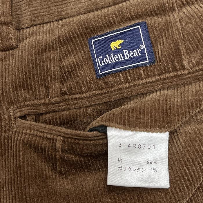 ゴールデンベア Golden Bear コーデュロイパンツ ストレート 若干ストレッチ ジップフライ ロゴ 綿×ポリウレタン 79 ブラウン 茶色 メンズ : pl05204 : Undo ...