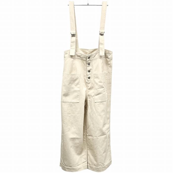 PairPair（ペアペア） 肩紐ワイドパンツ サロペット パンツ ハイウエスト無地 フロントボタン 綿100% L ナチュラルベージュ レディース : Undo Rowa ヤフー店 - 通販 ...