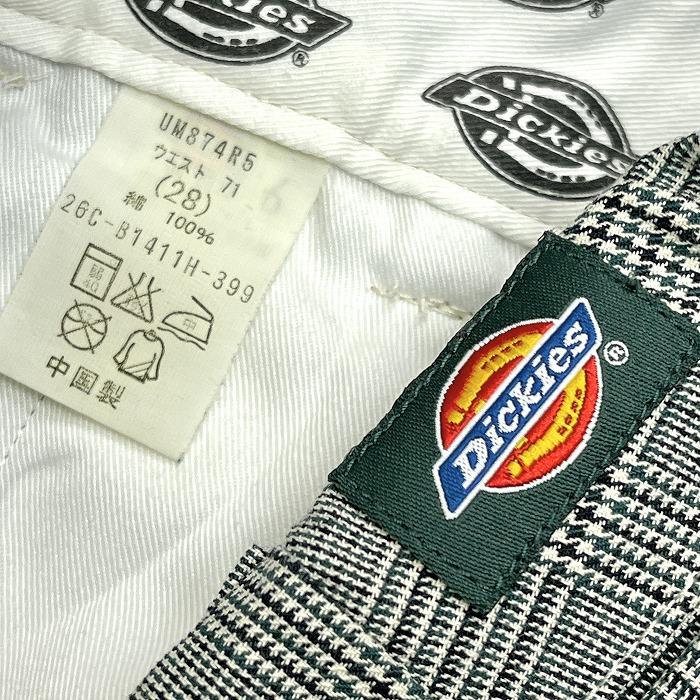 ディッキーズ Dickies パンツ グレンチェック 千鳥格子 ストレート ジップフライ ロゴパッチ 綿100% 71 グリーン 緑×黒×白系 メンズ : pl05385 : Undo ...