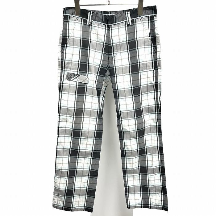 Kappa カッパ KAPPA 少し薄手 パンツ チェック Dリング付き 刺繍 ロゴプレート 綿×ポリエステル×ポリウレタン 79 ブルー 青×黒×白 メンズ : Undo Rowa ヤフー店 ...