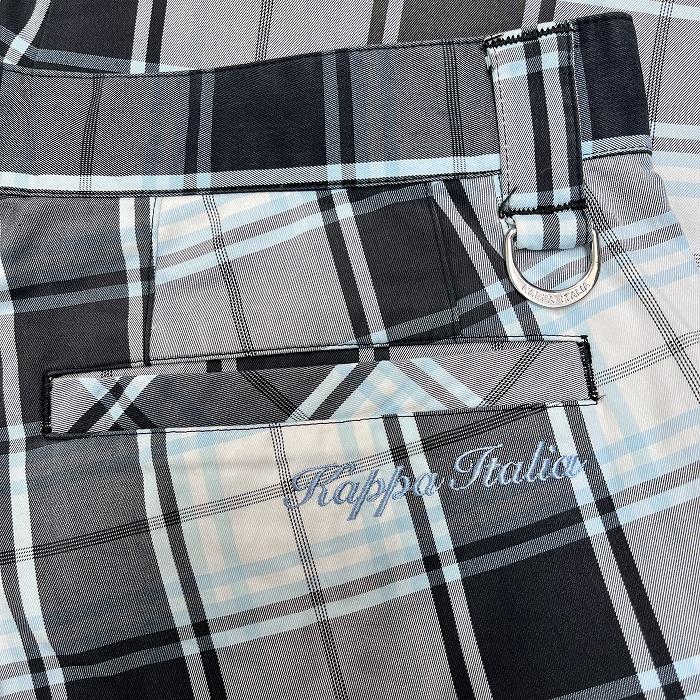 Kappa カッパ KAPPA 少し薄手 パンツ チェック Dリング付き 刺繍 ロゴプレート 綿×ポリエステル×ポリウレタン 79 ブルー 青×黒×白 メンズ : Undo Rowa ヤフー店 ...