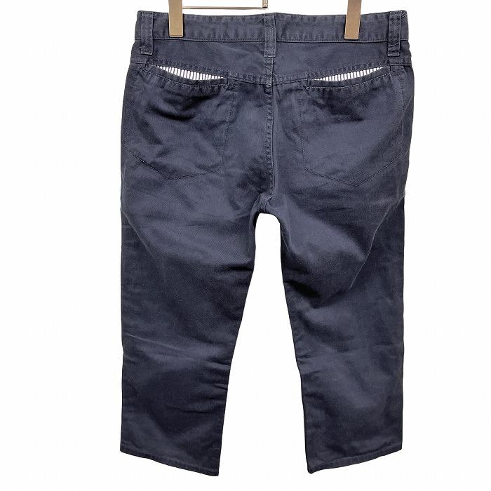 Simplicite シンプリシテェプリュス SIMPLICITE PLUS クロップド チノパンツ ポケットにストライプ ストレート 綿100% 44 ネイビー 紺 メンズ : Undo ...