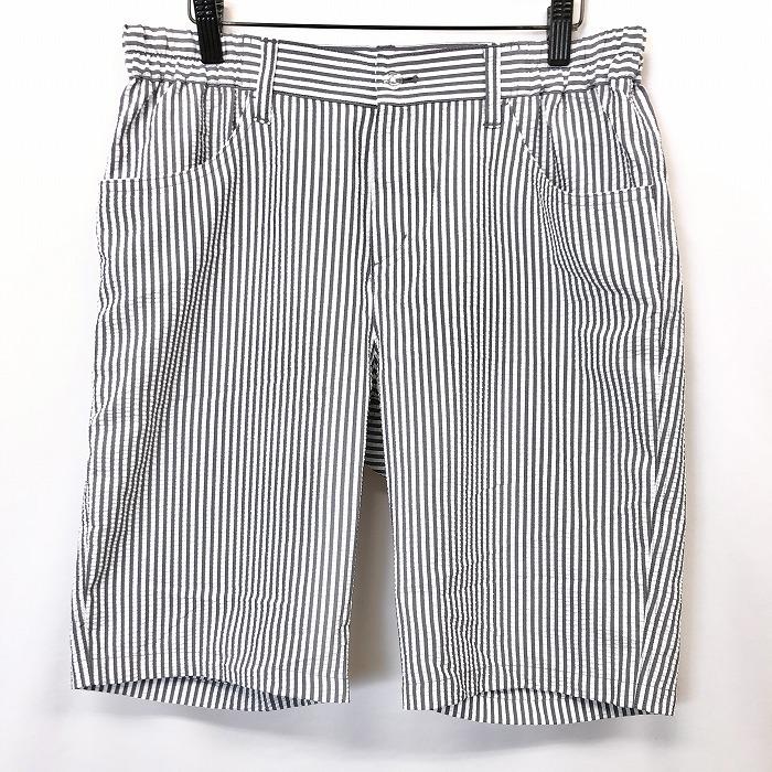 TIGORA - LL レディース 女性 薄手 ショートパンツ ハーフパンツ ウエストゴム クレープ生地 ストライプ 音符ワッペン ポリ100% グレー系 : Undo Rowa ヤフー店 ...