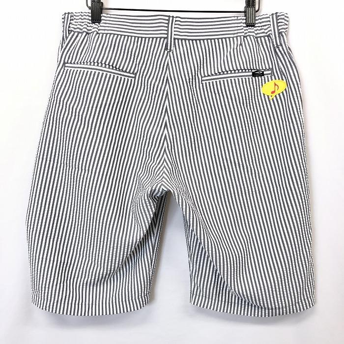 TIGORA - LL レディース 女性 薄手 ショートパンツ ハーフパンツ ウエストゴム クレープ生地 ストライプ 音符ワッペン ポリ100% グレー系 : Undo Rowa ヤフー店 ...