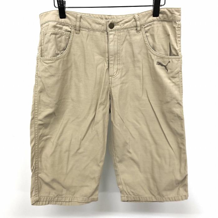 PUMA プーマ L メンズ 若干薄手 ハーフパンツ クロップドパンツ ショート テーパード ロゴ刺繍 ジップフライ 綿100% ヘザーベージュ系 : Undo Rowa ヤフー店 - 通販 ...