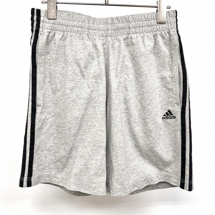 adidas - M メンズ 薄手 カットソーショーツ ショートパンツ ハーフパンツ ウエストにゴムと紐 綿×ポリ ヘザーグレー×ブラック 杢グレー : Undo Rowa ヤフー店 - 通販 ...