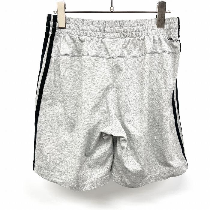 adidas - M メンズ 薄手 カットソーショーツ ショートパンツ ハーフパンツ ウエストにゴムと紐 綿×ポリ ヘザーグレー×ブラック 杢グレー : Undo Rowa ヤフー店 - 通販 ...