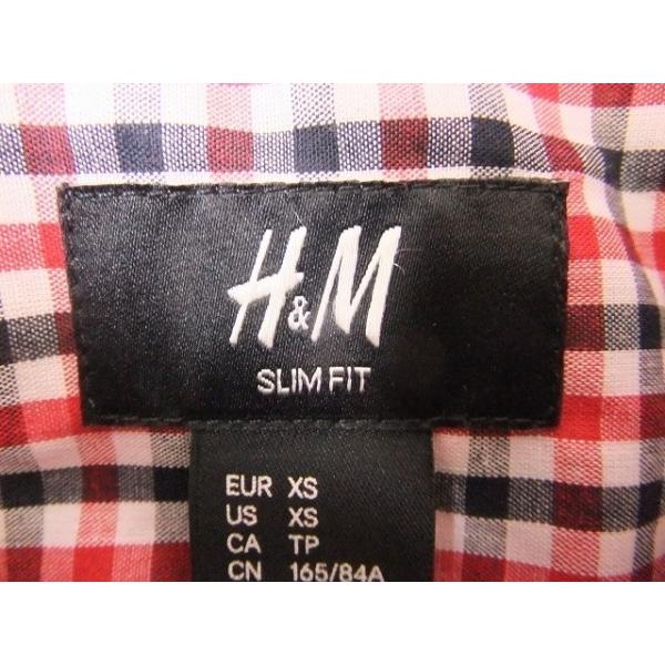 H&M エイチ＆エム XSサイズ メンズ シャツ 長袖 プラケットフロント ポケット無し チェック レッド×ブラック×ホワイト 赤×黒×白 : Undo Rowa ヤフー店 - 通販 ...