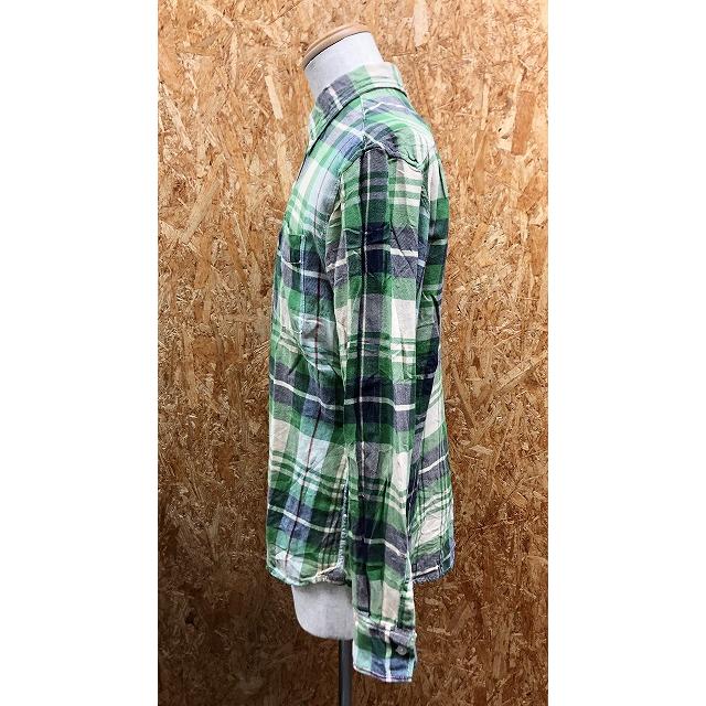 アルファソフィー ALPHASOPHY シャツ USED加工(？) 微起毛 チェック柄 ボタンダウン 長袖 綿100% M 緑×紺×水色×ベージュ×赤 メンズ : Undo Rowa ヤフー店 ...