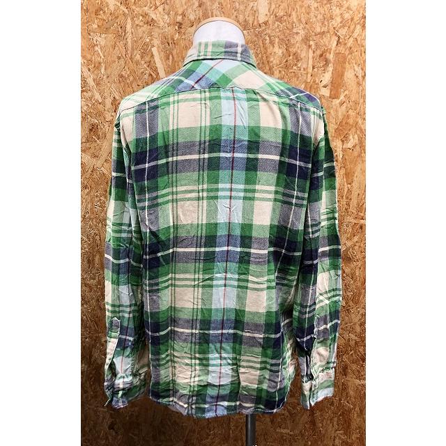 アルファソフィー ALPHASOPHY シャツ USED加工(？) 微起毛 チェック柄 ボタンダウン 長袖 綿100% M 緑×紺×水色×ベージュ×赤 メンズ : Undo Rowa ヤフー店 ...