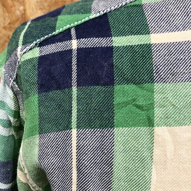 アルファソフィー ALPHASOPHY シャツ USED加工(？) 微起毛 チェック柄 ボタンダウン 長袖 綿100% M 緑×紺×水色×ベージュ×赤 メンズ : Undo Rowa ヤフー店 ...