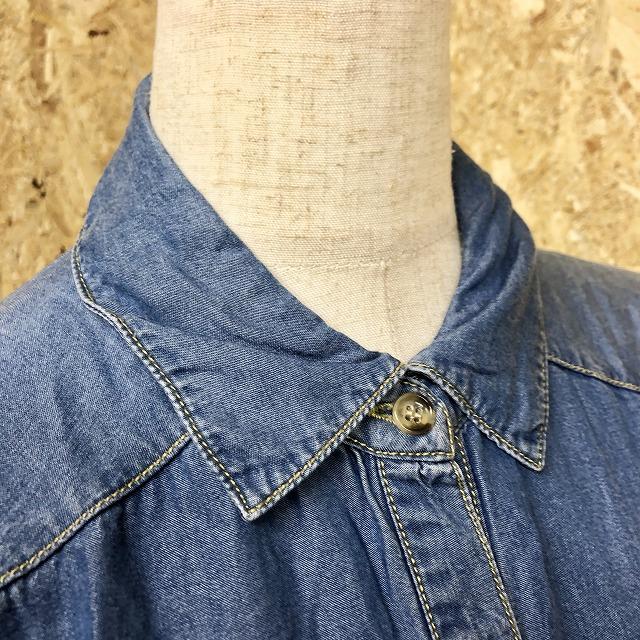 イング INGNI ロングフロントシャツ ロールアップ袖 両胸ポケット 長袖 無地 レギュラーカラー レーヨン100% M ブルー 青 レディース :SL03499:Undo Rowa ヤフー ...