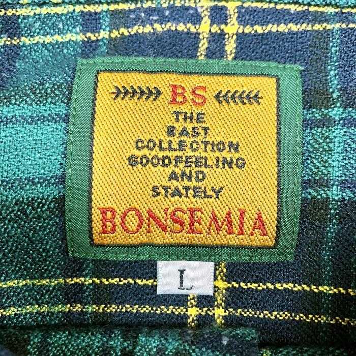 BONSEMIA - L メンズ チェックシャツ 胸ポケット付き レギュラー BONSEMIA - L メンズ チェックシャツ 胸ポケット付き レギュラー