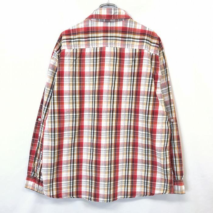 CONVERSE converse コンバース LL メンズ 男性 シャツ チェック 長袖 袖ロールアップ 胸ポケット 綿100% コットン レッド×イエロー×ネイビーなど : Undo ...