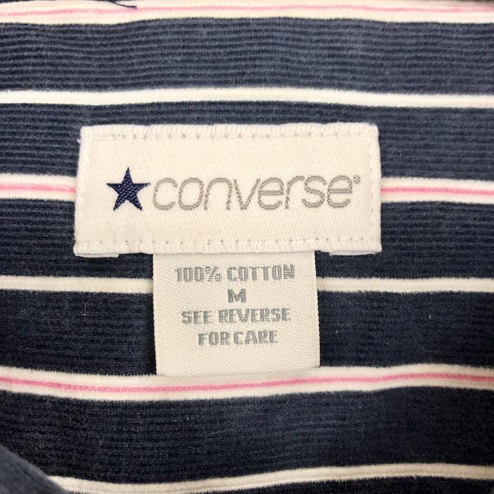 CONVERSE コンバース converse コーデュロイシャツ ストライプ 長袖 胸ポケット ロングテール 綿100% M ネイビー×ピンク×ホワイト 紺 メンズ 男性 : Undo ...