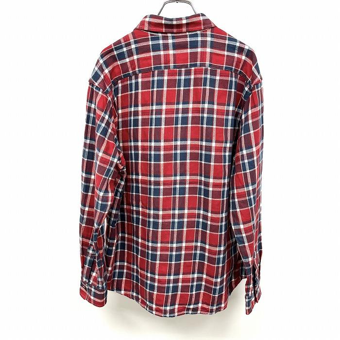 CONVERSE（コンバース） L メンズ 微起毛シャツ チェック レギュラーカラー 長袖 両胸ポケット ロングテール 綿100% コットン 赤茶系×紺×白 : Undo Rowa ヤフー店 ...