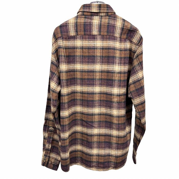 ハッシュパピー HUSH PUPPIES ネルシャツ ビエラ起毛 チェック ボタンダウン 犬の刺繍 長袖 綿100% M ブラウン 茶×紫×紺×白 メンズ : Undo Rowa ヤフー店 ...