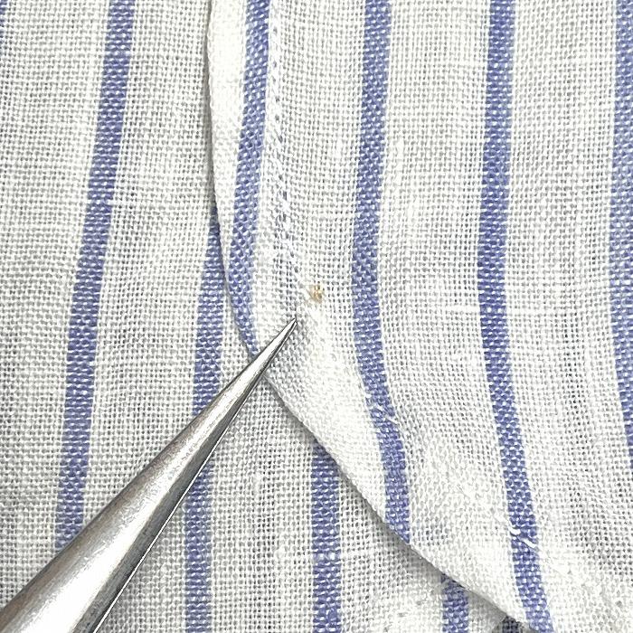 Danton ダントン DANTON バンドカラーシャツ ストライプ ウエストポケット 長袖 麻100% リネン100% 34 ネイビー 紺×白 メンズ(レディース？) : Undo Rowa ...