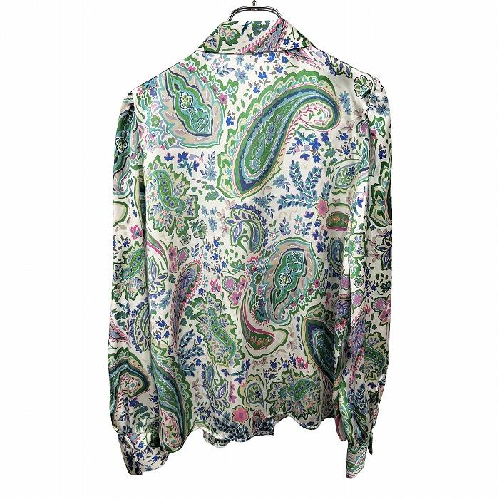 ZARA（ザラ） 【新品】ZARA 薄手 シャツ 総柄 花 丸襟 パフスリーブ 長袖 ポリ100% L 緑×青×ピンク×紫×ベージュ×オフホワイト レディース : Undo Rowa ヤフー店 ...