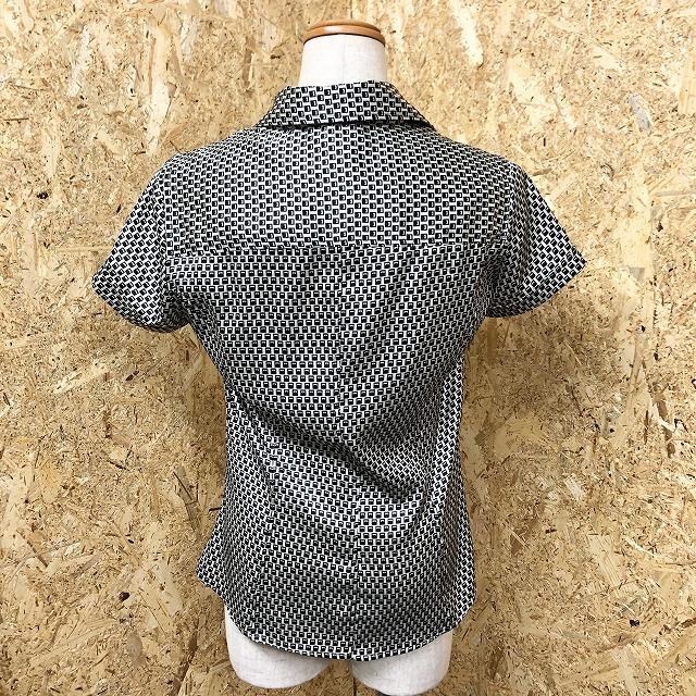 ZARA BASIC ザラ L レディース 総柄シャツ オープンカラー 半袖 両胸ポケット ポリエステル×ポリウレタン ホワイトシルバー×ブラック : Undo Rowa ヤフー店 - 通販 ...