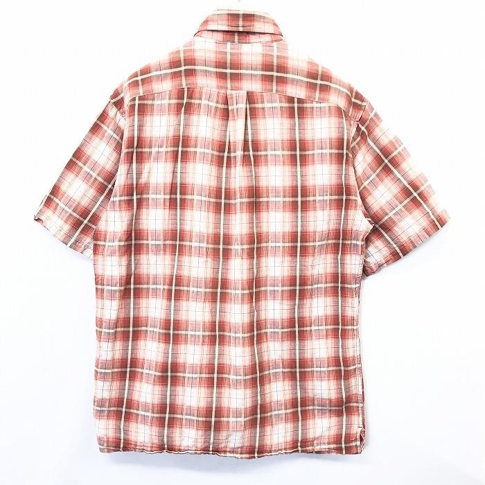 CONVERSE コンバース converse 若干薄手 シャツ チェック ボタンダウン 半袖 胸ポケット付き 綿100% M レッド×ベージュ×ホワイト メンズ 男性 : Undo Rowa ...