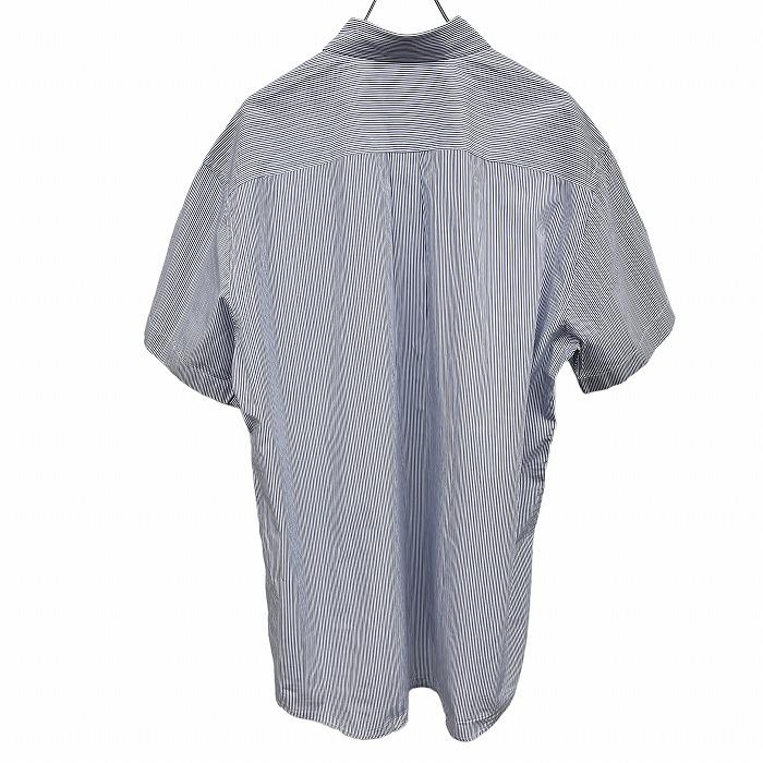 ラコステ [バシ] LACOSTE [BASI S.A.] シャツ ボタンダウン ストライプ ポケットにワニの刺繍 綿100% 42 ブルー 青×チャコール×白 メンズ : Undo Rowa ...