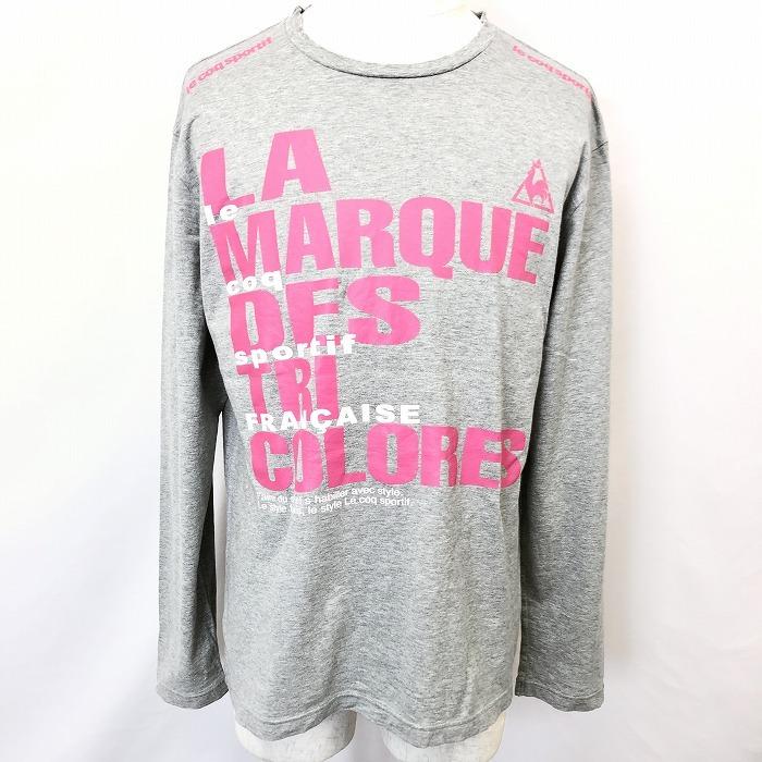 le coq sportif ルコックスポルティフ Tシャツ カットソー 英字プリント 丸首 長袖 綿100% O (XL) ヘザーグレー(プリント:ピンク) メンズ : Undo Rowa ...