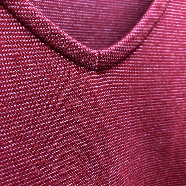 SIMPLICITE PLUS シンプリシテプリュス サイズ40 メンズ Tシャツ 半袖 ボックスカット Vネック 綿×ポリエステル レッド×ホワイト 赤×白 :TS00043:Undo ...