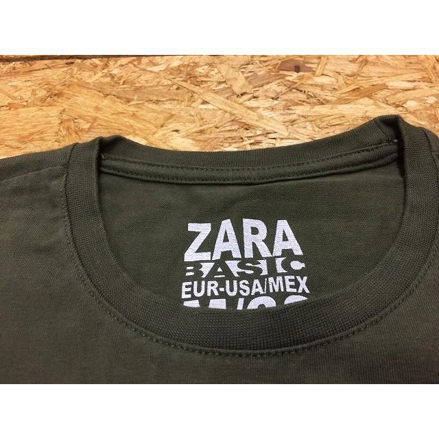 ZARA BASIC ザラ ベーシック Mサイズ レディース Tシャツ SUPER SLIM FIT ストレッチ 無地 丸首 半袖 綿×ポリウレタン グリーン・カーキ系 :TS02857 ...
