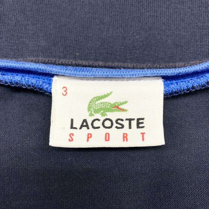 LACOSTE（ラコステ） LACOSTE SPORT スポーツ 3 レディース Tシャツ カットソー ロゴプリント ロゴ刺繍 レイヤード風 丸首 半袖 綿100% ネイビー 紺 : Undo ...