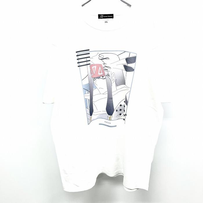 【新品】arma bianca Tシャツ TVアニメ SHAMAN KING シャーマンキング パッチ族 シルバ lette-graph 半袖 綿100% XXL 2XL 3L 白 メンズ ...