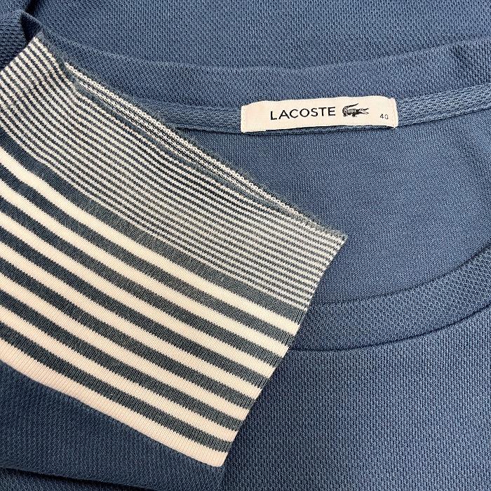 LACOSTE ラコステ Aライン鹿の子Tシャツ 半袖 ボーダー プルオーバー カットソー 綿100% コットン100% 40 ネイビー 紺×白 レディース : Undo Rowa ヤフー店 ...