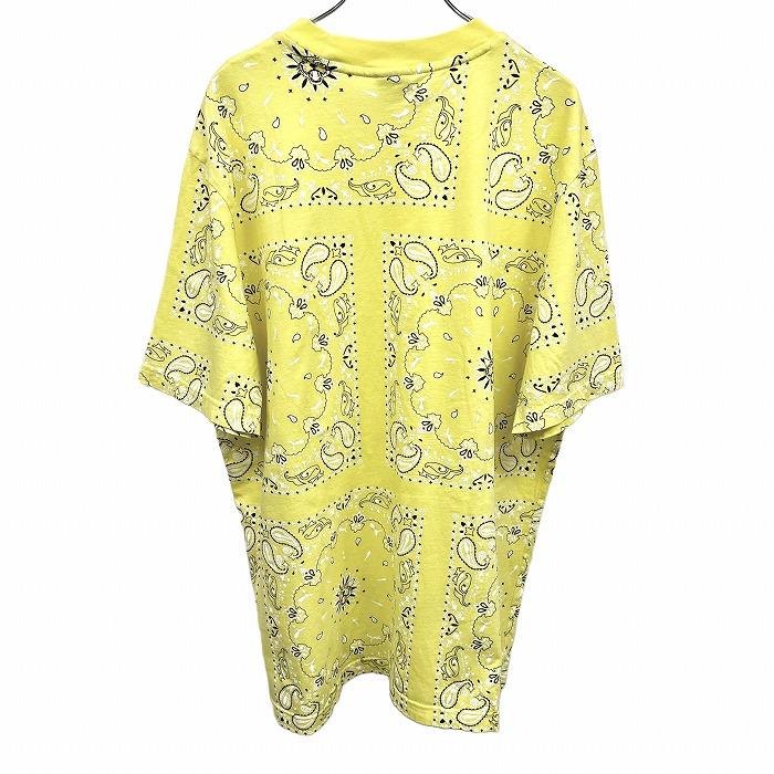 PUMA プーマ Tシャツ 丈長め ペイズリー バティック 総柄 ロゴ刺繍 半袖 丸首 クルーネック 綿100% L イエロー 黄×黒×白 メンズ : Undo Rowa ヤフー店 - 通販 ...