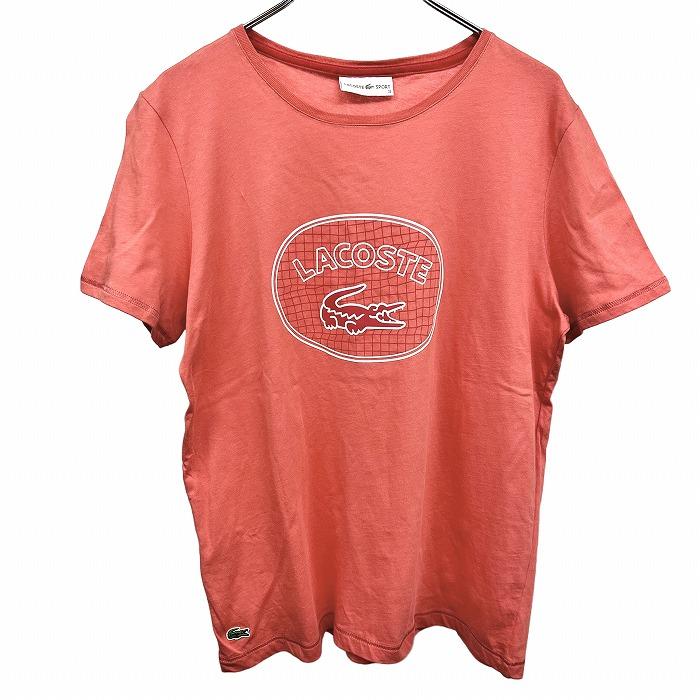 ラコステ 【新品】LACOSTE SPORT Tシャツ ワニと英字のロゴプリント 半袖 カットソー ショートスリーブ 綿100% 38 ピンク レディース : ts05201 : Undo ...